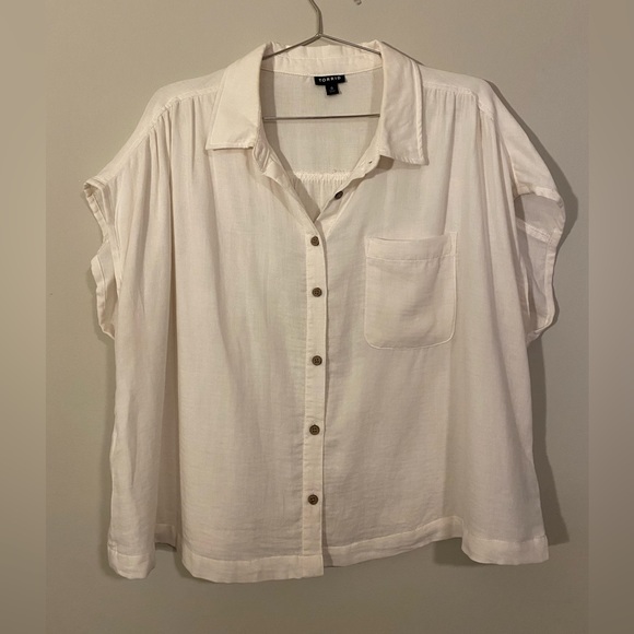 torrid | Tops | Torrid Double Gauze Oversized Cream Button Up | Poshmark